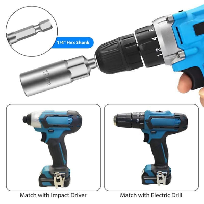 3PCS Power Wing Nut Driver Hook Drill Bit Socket Wrench Tool 1/4 Inch ...