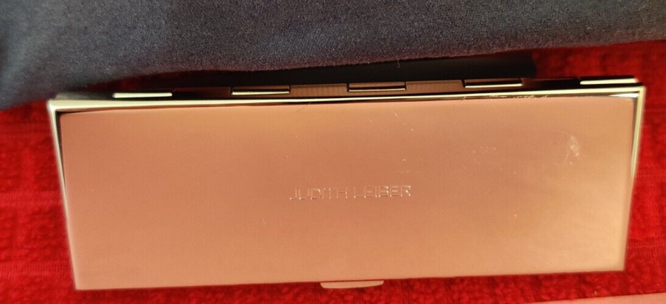Judith Leiber Double Sided Mirror Silver Tone Crystal Top ZEBRA Compact ...