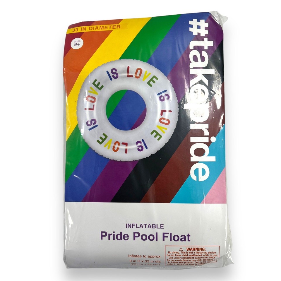 "Love Is Love" LGBTQ Pride Round Pool Float Swimming Ring Rainbow ...