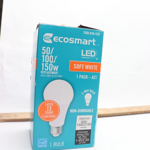 Ecosmart 3-Way LED Light Bulb A21 Energy Star 50/100/150W 2700K ...