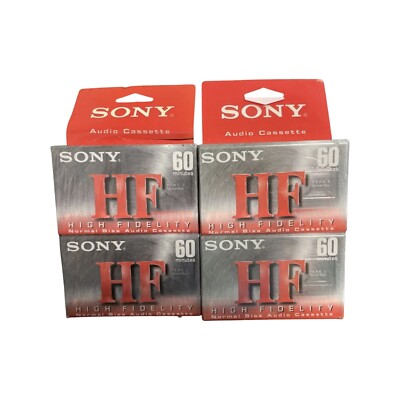 SONY HF 60 Minute Blank Audio Cassette Tapes High Fidelity NEW Lot Of 4 ...