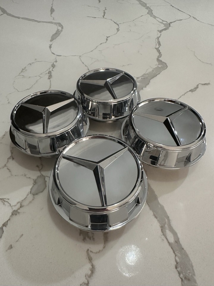 4pcs Mercedes Benz Maybach C63s E63s CLS63s AMG 60mm Chrome Center Caps ...