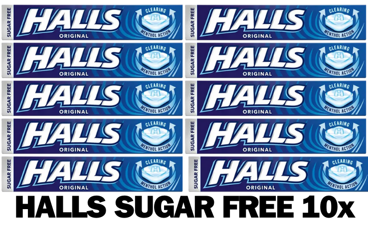 Halls Original Menthol Sweets 10 Packs Sugar Free 10 x 32g Lozenges ...