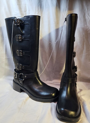 New Wild Fable Womens Rebel Tall Moto Buckle Boots Bikercore Mid-Calf ...