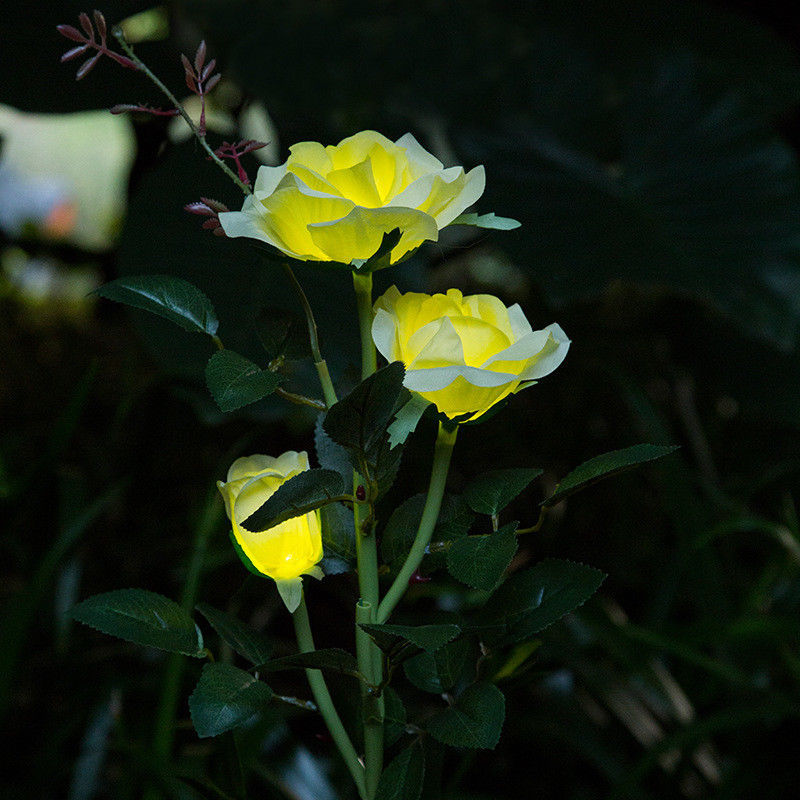 Solar Power Rose Flower Garden Stake Outdoor landscape Lamp Yard LED ...