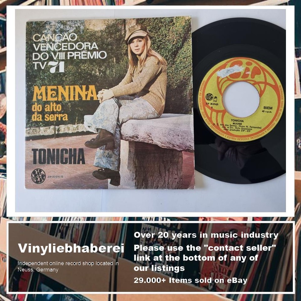 Tonicha - Menina do Alto da Serra 7'' Vinyl Portugal EUROVISION 1971 ...