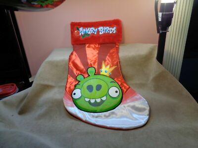 Red Satin & Faux Fur Angry Birds King Pig Christmas Stocking (CB5922 ...