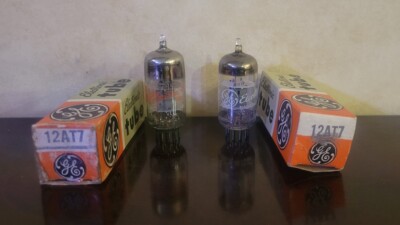 Pair GE General Electrics (×2) 12AT7 Vacuum Electronic Tubes ~ TESTED ...