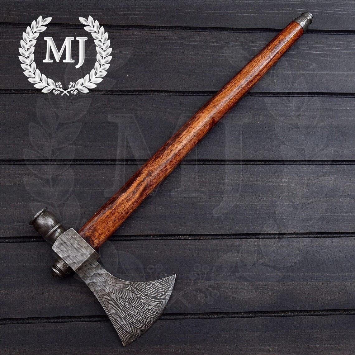 CUSTOM Handmade DAMASCUS STEEL Smoking Pipe TOMAHAWK Axe, HATCHET 20 ...