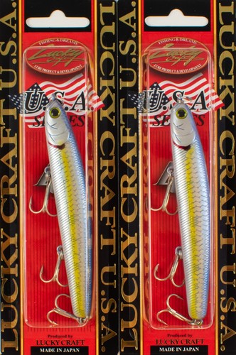 (LOT OF 2) LUCKY CRAFT WANDER SLIM 110 3/4OZ WDS110-723 ZEBRA MS CHART ...