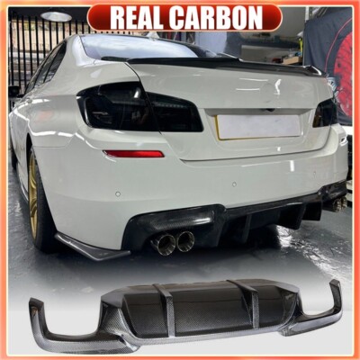 REAL CARBON Rear Bumper Lip Diffuser For BMW F10 528i 530i 550i M-Sport ...
