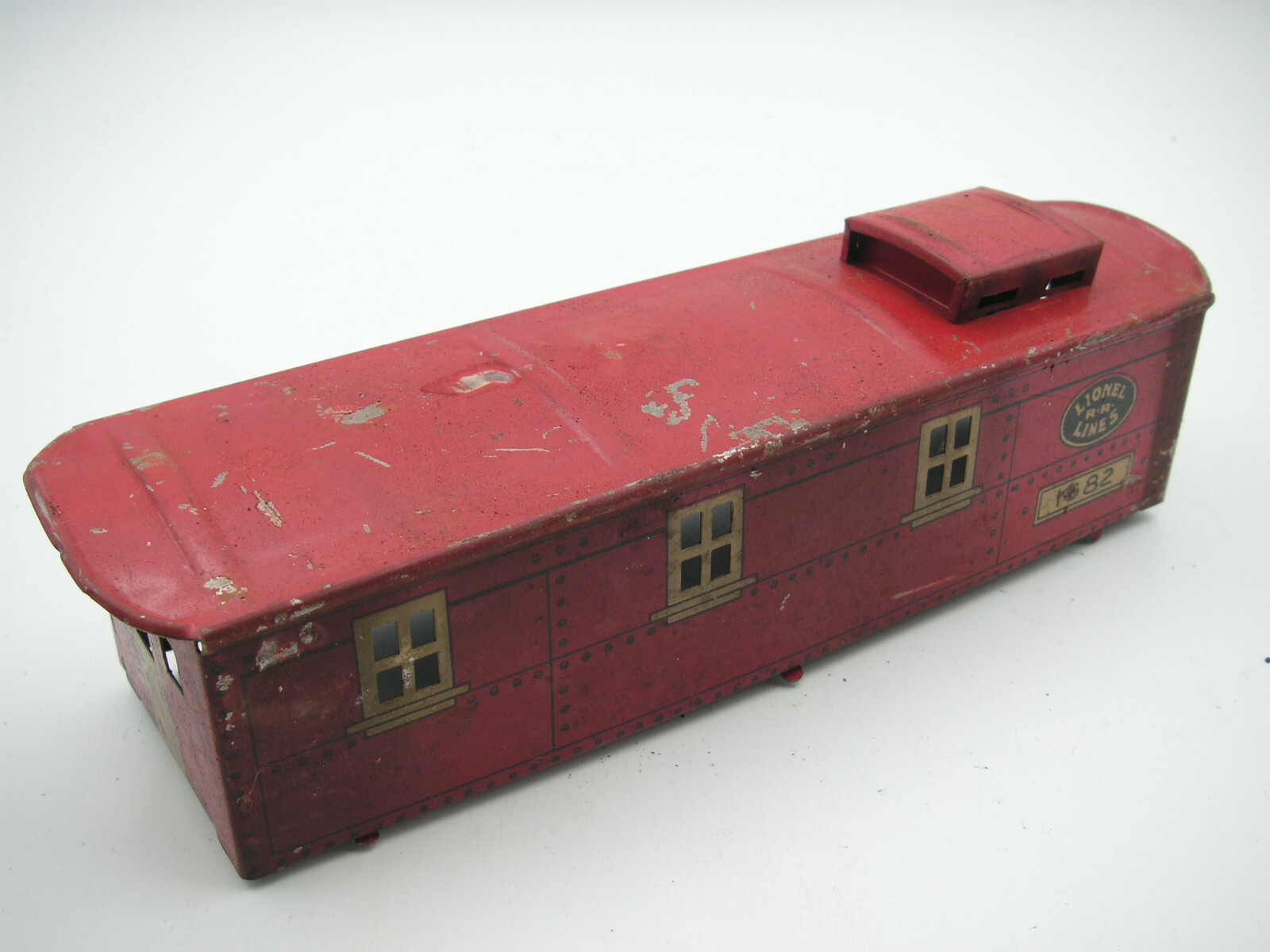 Lionel 1682 Lionel Lines Red Caboose, BODY ONLY, NOS but aged, VG, tabs ...