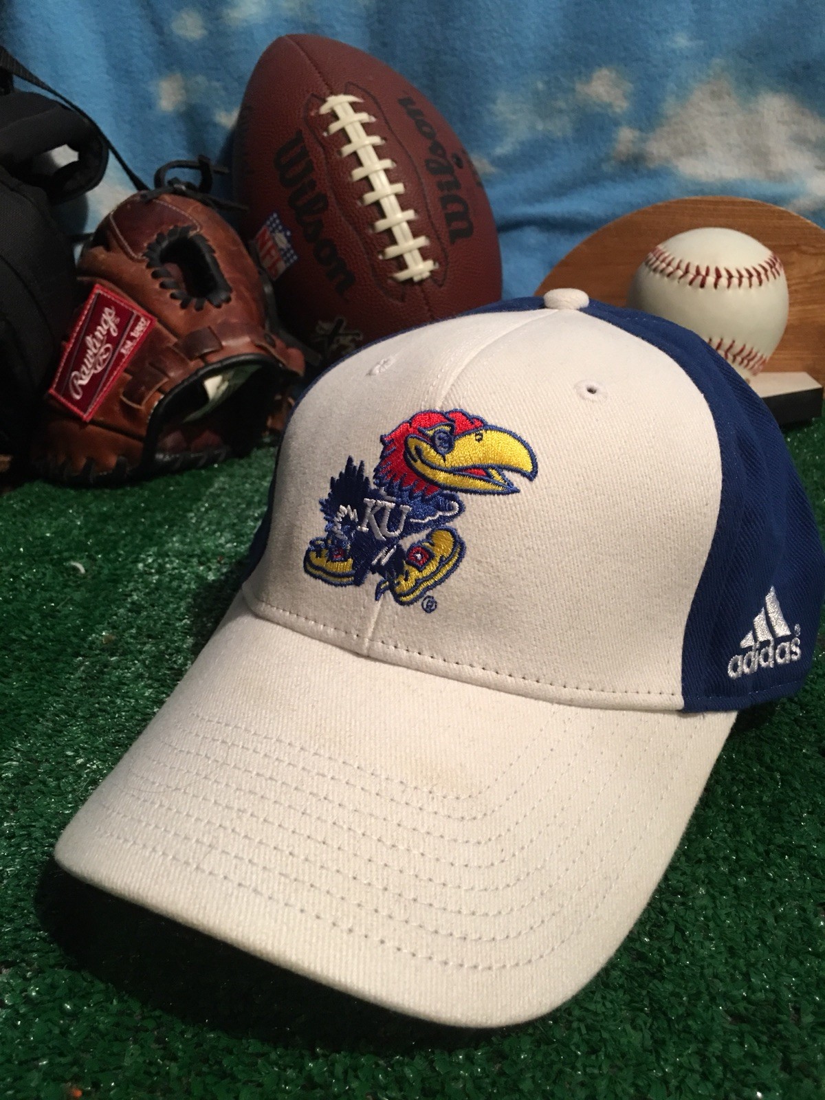 Kansas Jayhawks Hat KU Embroidered Adidas Hat Adjustable cap H1 | eBay