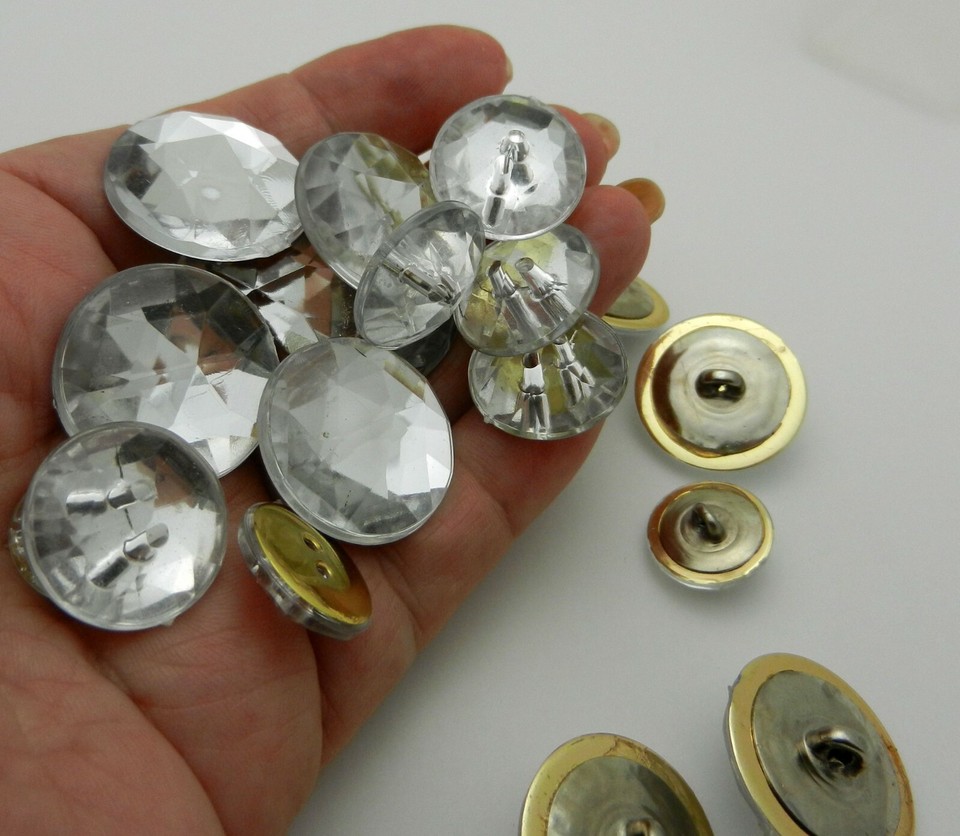 Lot VTG Sew On Shank Flat Bright Crystal Crafts Decoration Rhinestone ...