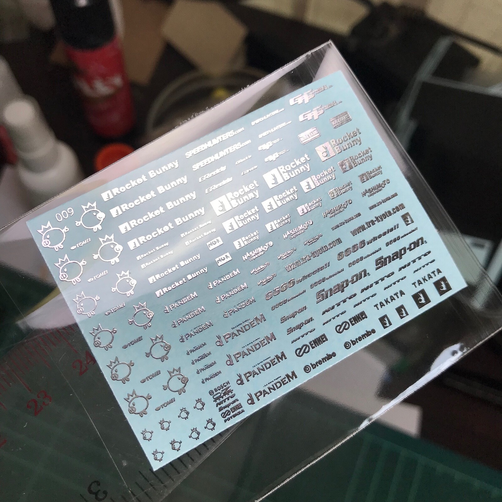 1x Gold Chrome Rocket Bunny Pandem Waterslide Decal CUSTOM 1:64 #009 | eBay