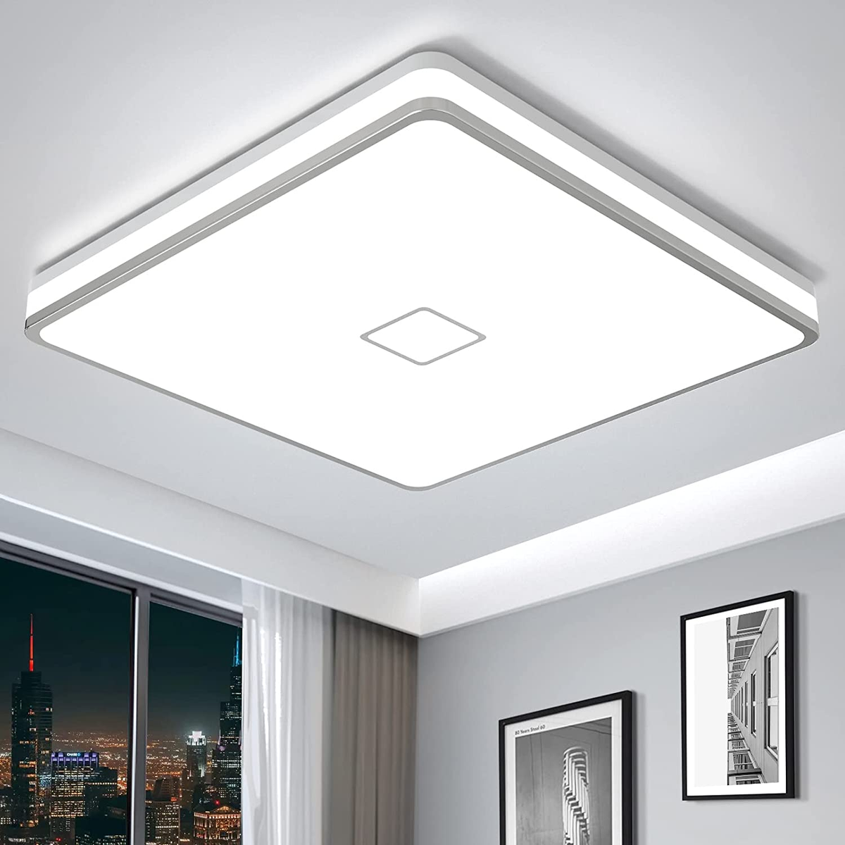 Square Ceiling Fluorescent Light Fixture | Shelly Lighting