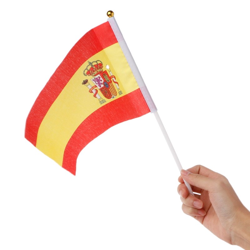 5Pcs Spanish Hand Waving Flags Spain for Banners Sports Opening Outdoor ...
