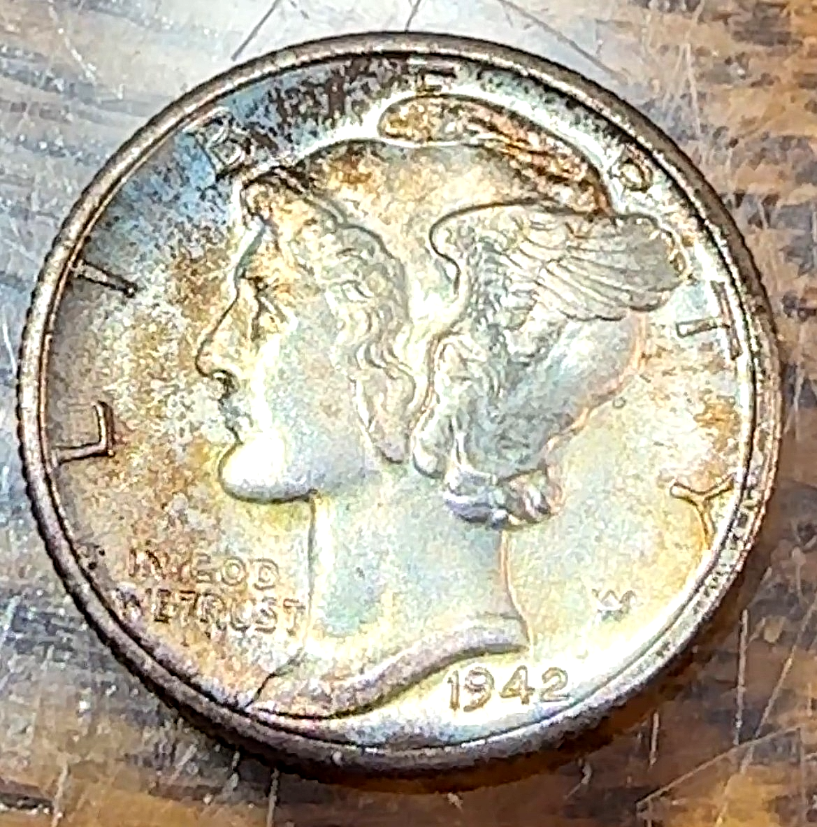 1942-D Mercury Dime Nice Original Super Gem+ BU Full Bands Super Patina ...