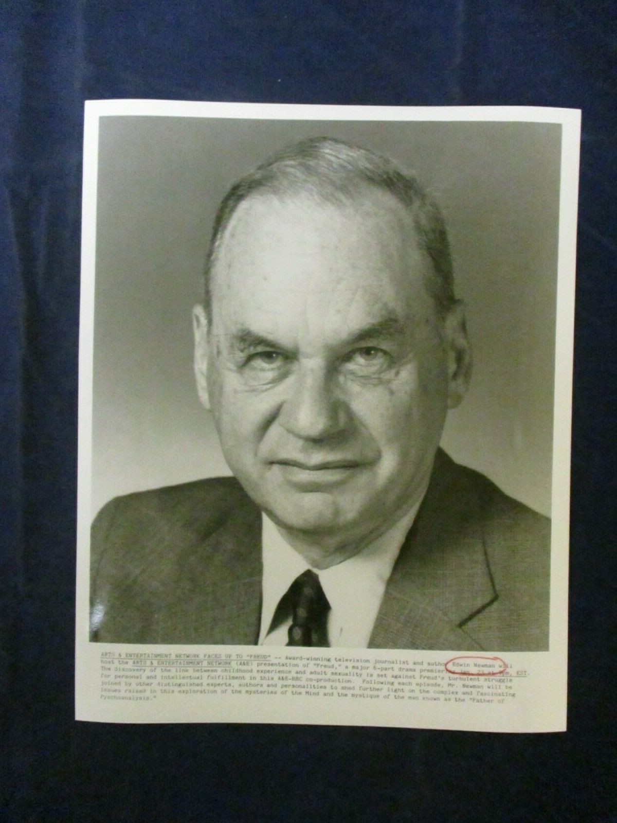 1988 Edwin Newman TV Journalist/Artist 'Freud' Vintage Glossy Press ...