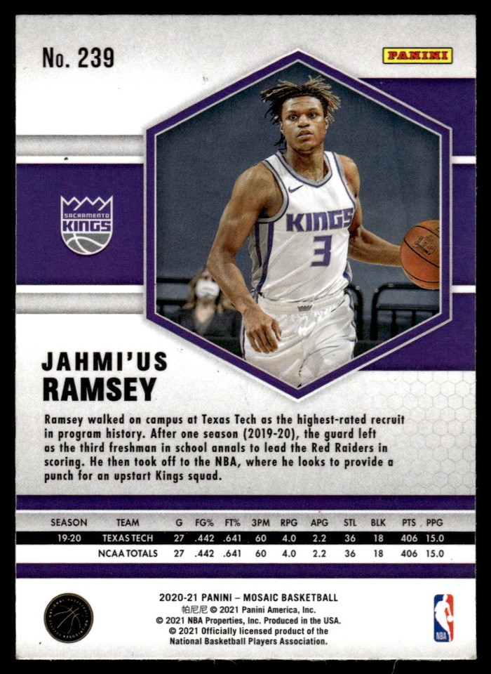 2020 Panini Mosaic #239 Jahmi'us Ramsey Mosaic NRMT or Better | eBay