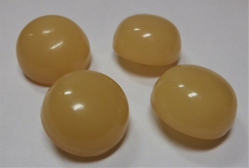 VTG SET OF 4 UNUSUAL PLASTIC SEWING BUTTONS DOME SHAPE LT. YELLOW COLOR ...