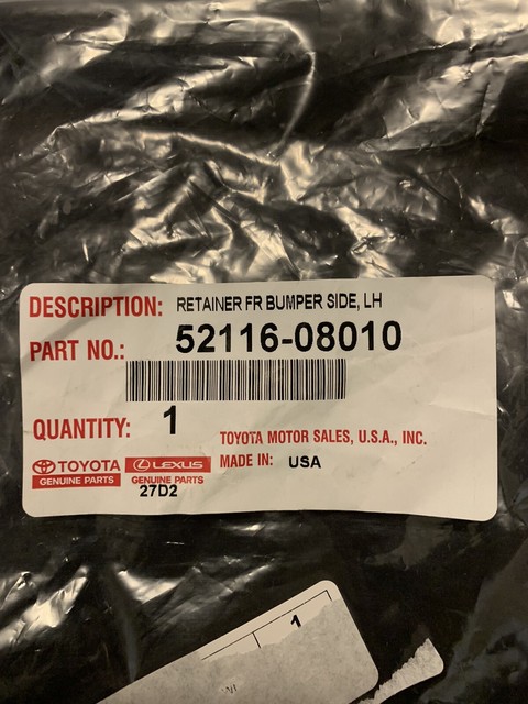 52116-08010 Toyota Support Front Bumper Side LH 5211608010 Genuine OEM ...