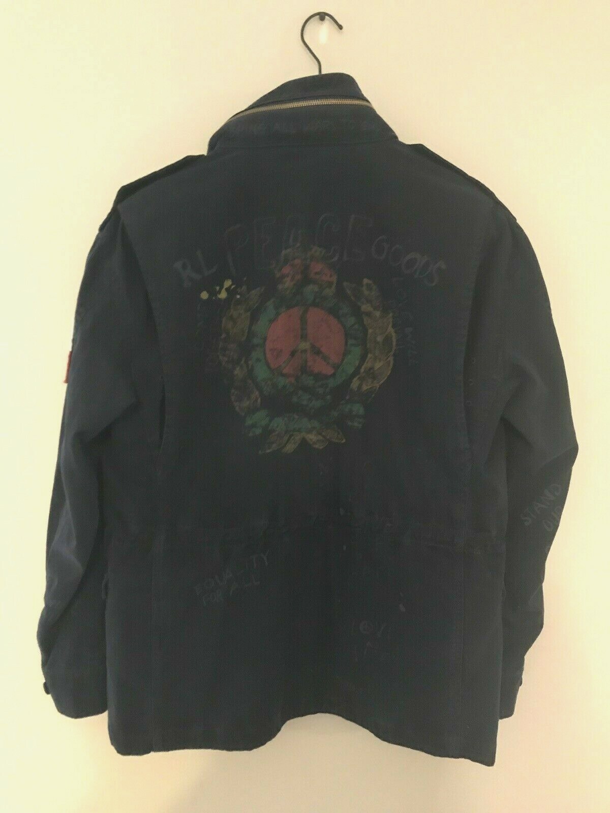 POLO RALPH LAUREN Yale M6 Peace print Combat Mens Jacket AVIATOR NAVY ...