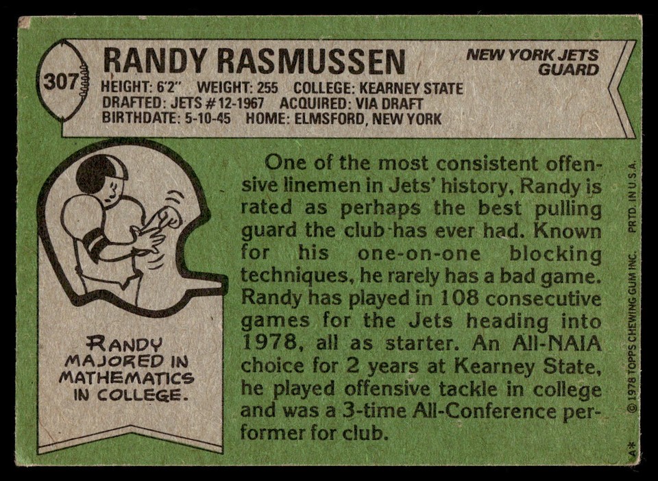 1978 Topps #307 Randy Rasmussen See Scan | eBay