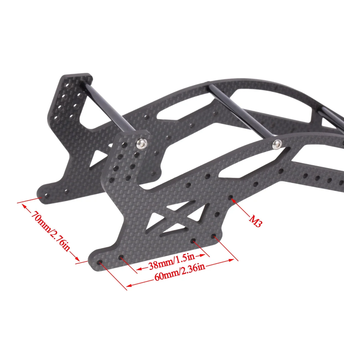Carbon Fiber MOA Chassis Kit for 1/10 RC Crawler Comp Builds Rigs Capra ...