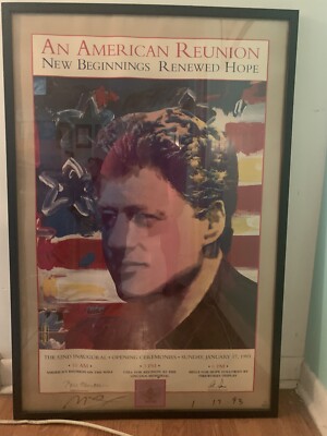Peter Max Bill Clinton Hand Signed Inaugural Lithograph Limited Edition ...