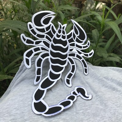 Large Scorpion Iron-On Embroidered Patch Biker Jacket Back Applique DIY ...