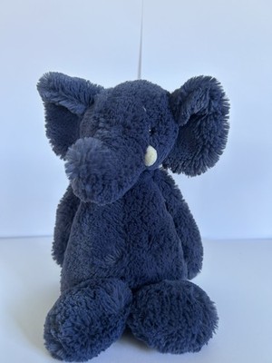 Pre-Owned Jellycat 12" Dark Blue Bashful Elephant Plush Toy | eBay ...