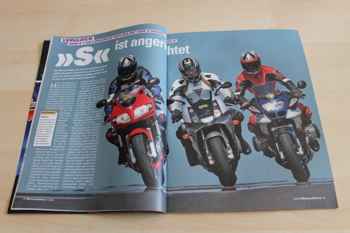 3) Motorradfahrer 07/2004 - BMW R 1100 S Boxercup Re - MZ 1000 S mit ...