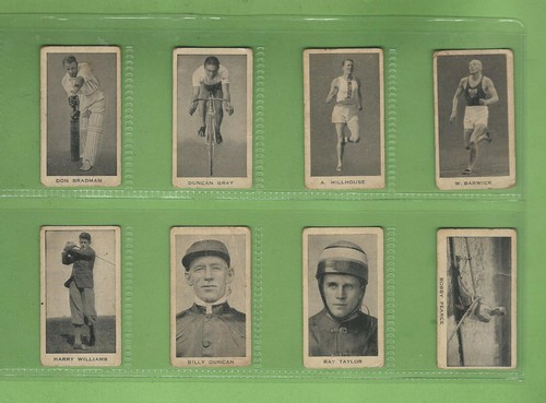 #GG2. EIGHT (8) AUSTRALIAN SPORTING CELEBRITIES CARDS - DON BRADMAN ...