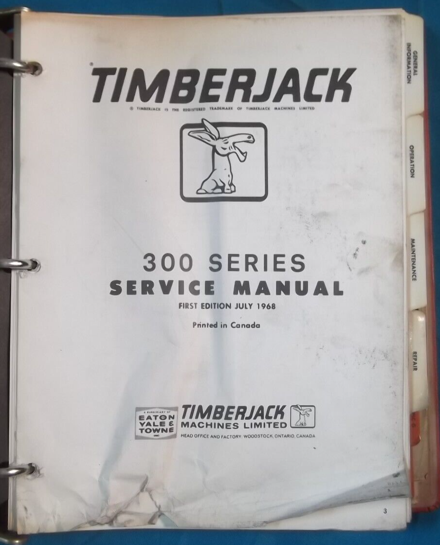 TIMBERJACK 300 SERIES 325 330 360 SKIDDER SERVICE SHOP REPAIR WORKSHOP ...