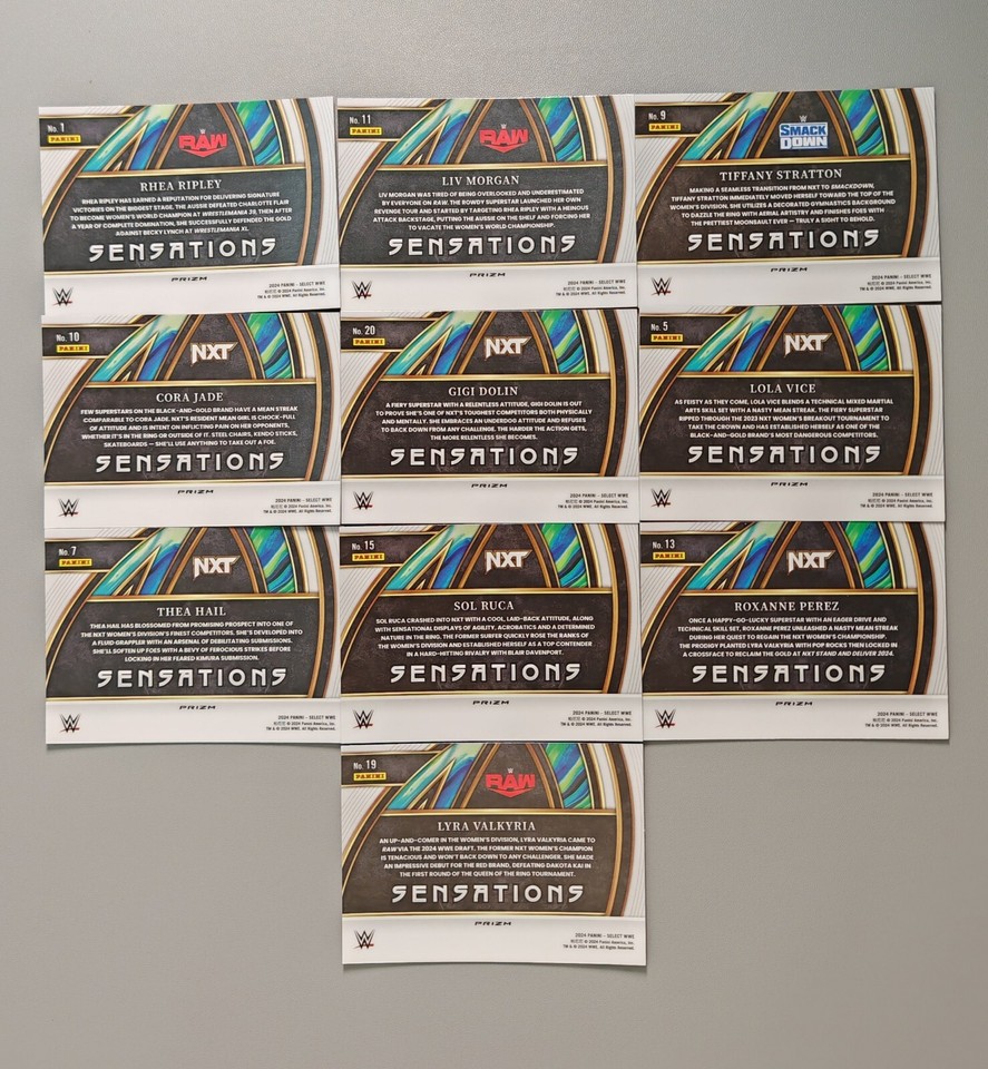 2024 Panini Select WWE Sensations Silver Prizm LOT10 RHEA RIPLEY LIV ...