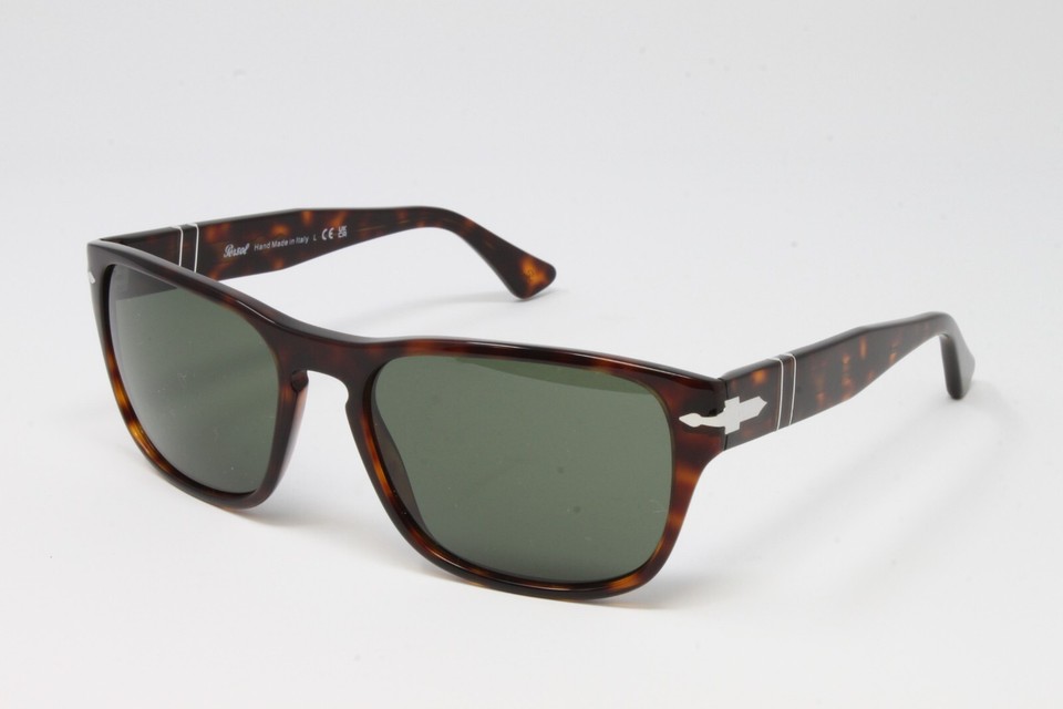 Persol Sunglasses Men's Square PO3341S-2431 Havana 58mm Green Lens NEW ...