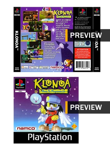 Klonoa Replacement PS1 Covers Inlay PAL Front Back - No Game / Case ...