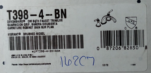 Kohler Devonshire T398-4-BN Roman Tub Filler Trim in Brushed Nickel ...