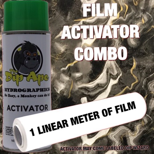 BLACK/GOLD OIL SLICK DIP APE ACTIVATOR FILM COMBO HYDROGRAPHIC WATER TRANSFER | eBay