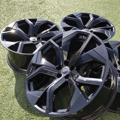 23 AUDI RSQ8 SQ8 RIMS BLACK SET 4 OEM GENUINE 4M8601025 FACTORY GLOSSY ...
