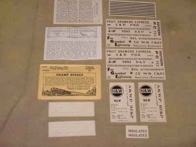 Champ Decals O-Scale Fruit Growers Freight Refrigerator Car Decal Set R ...