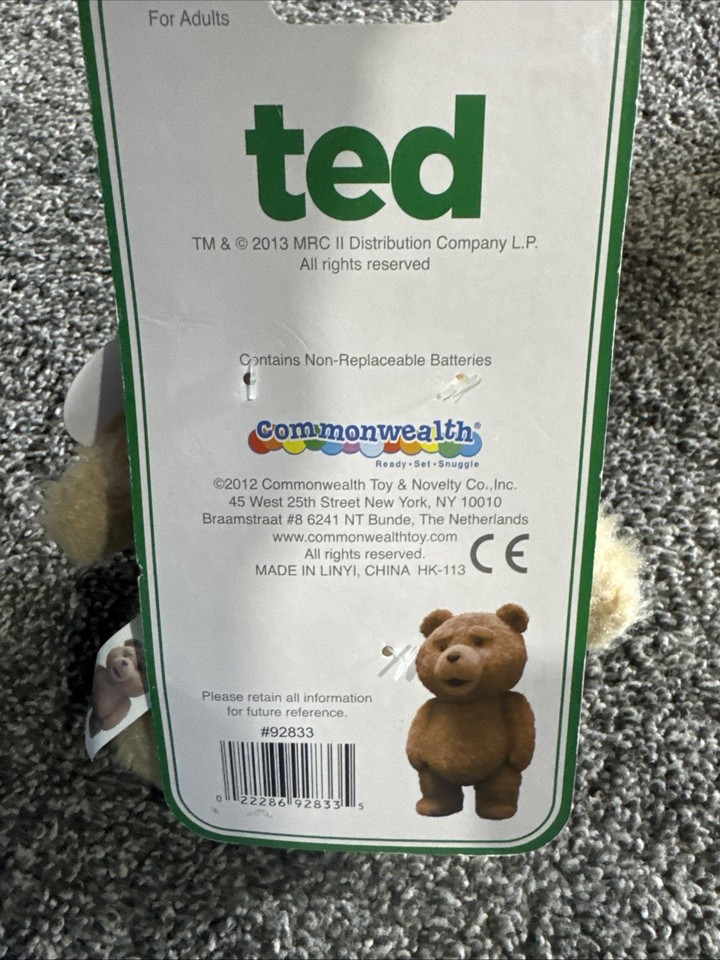Ted Keychain Backpack Purse Charm Clip Rated R Stuffed Teddy Bear Movie ...