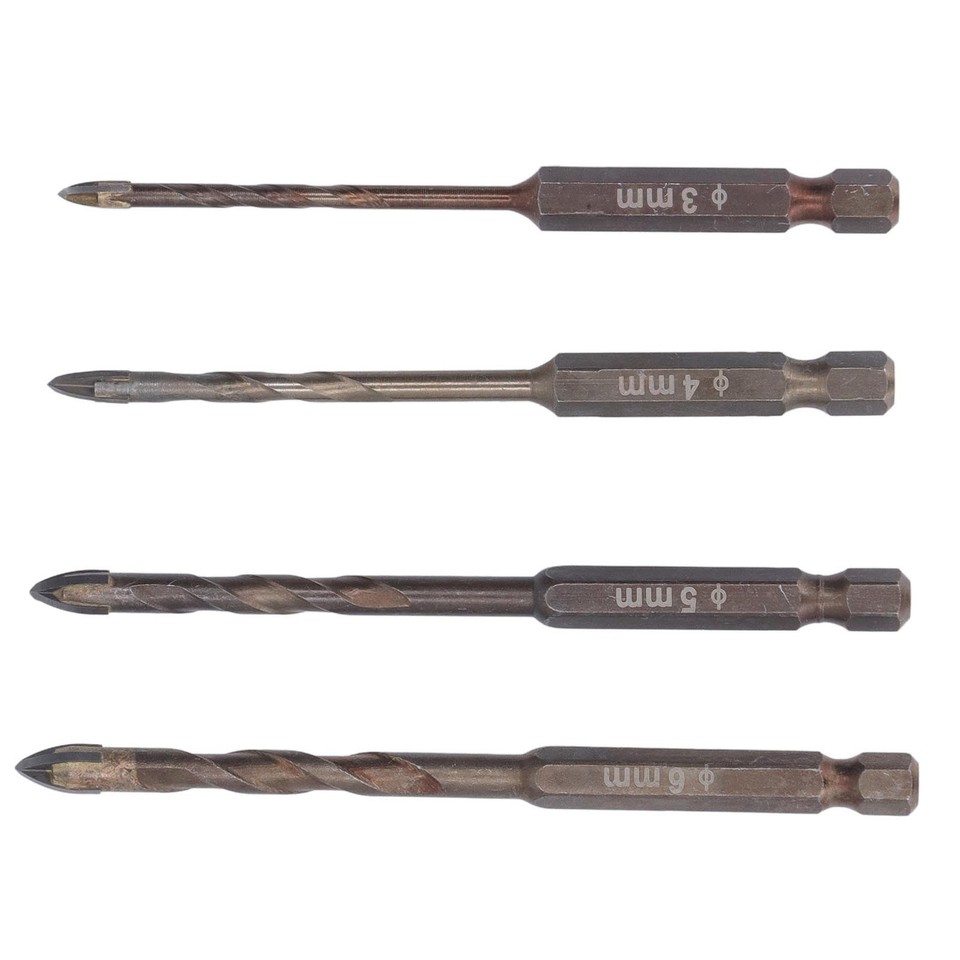 4PCS Set Masonry Drill Bit 3mm 4mm 5mm 6mm Concrete Drill Bit Set For ...