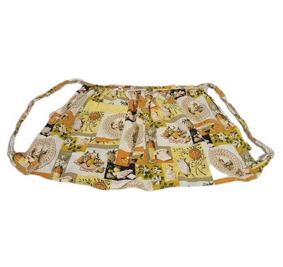 Vintage 70s Kitchen Apron Yellow Orange Dutch MCM Kitschy Retro ...