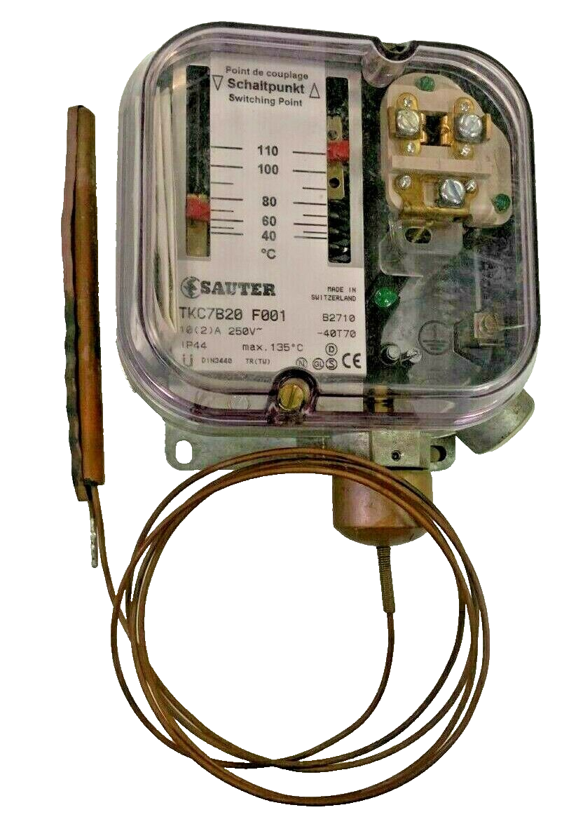 SAUTER TKC 7B 20 F001 Temperature Switch / Thermostat 40..100 deg. C ...