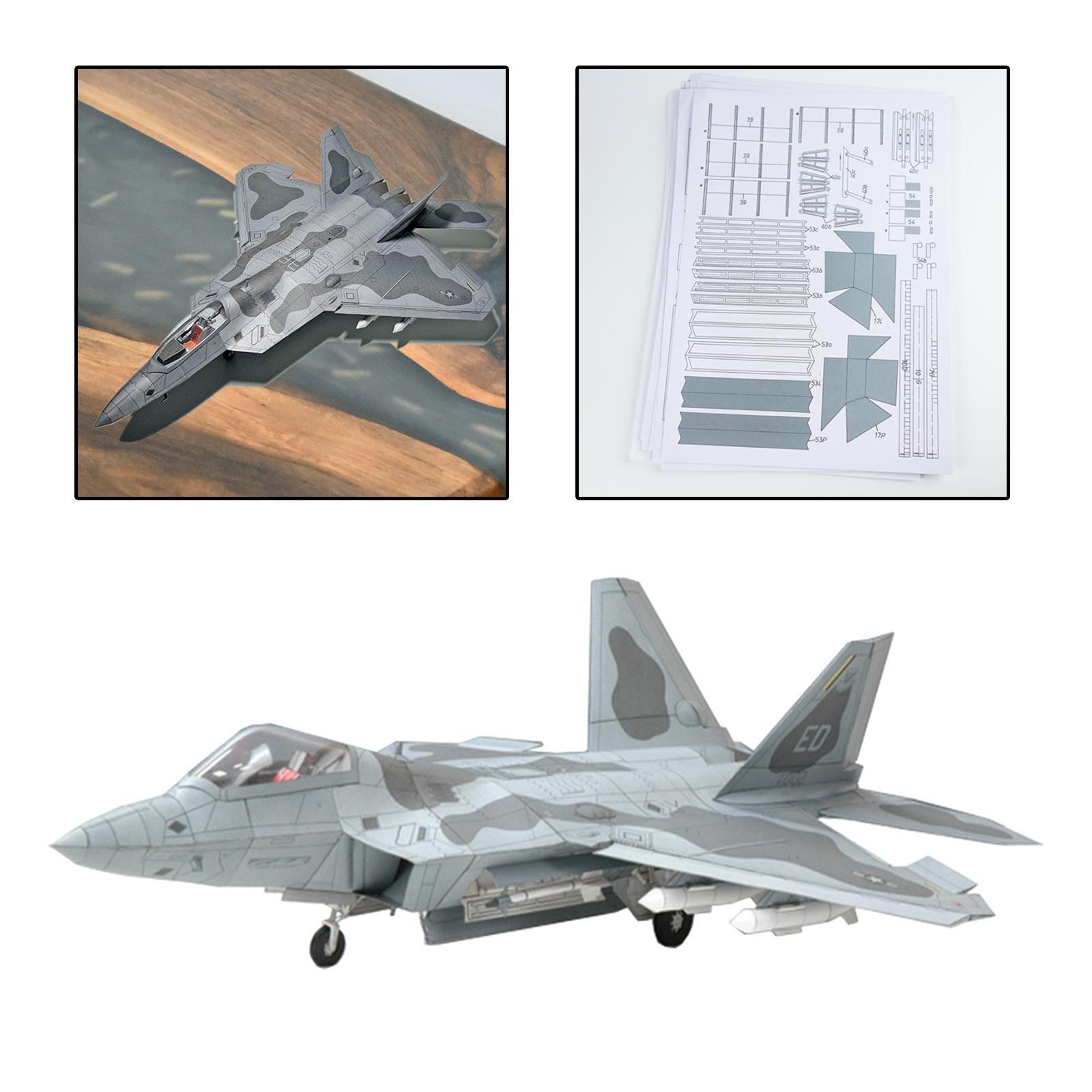 1:3 3D F22 Fighter Assemble Paper Model Kit Building Blocks | eBay