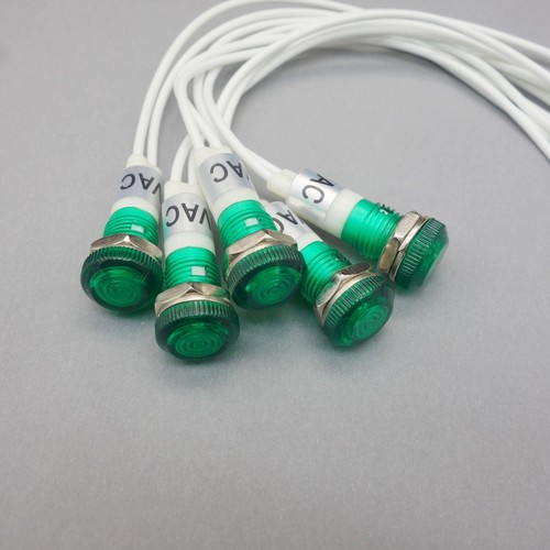 50Pcs 120V AC 10mm GREEN Panel Mounting LED Indication Signal Pilot ...