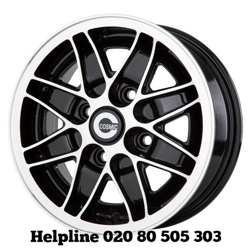 Cosmic Triumph Spitfire 5.5x13 Black Machined Alloy Wheels x 4 (NEW) | eBay