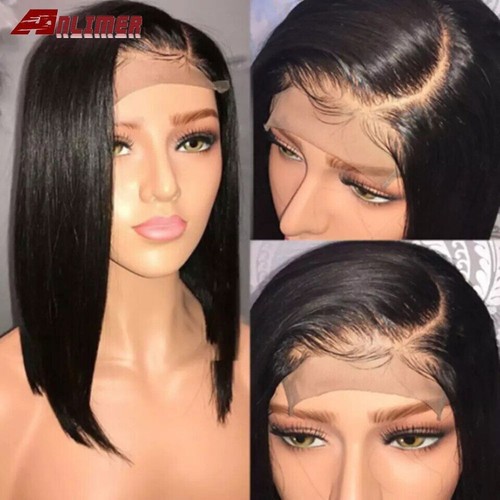 Short Bob Lace Front Human Hair Wigs Highlight Ombre Blonde 5x5 PU Silk ...